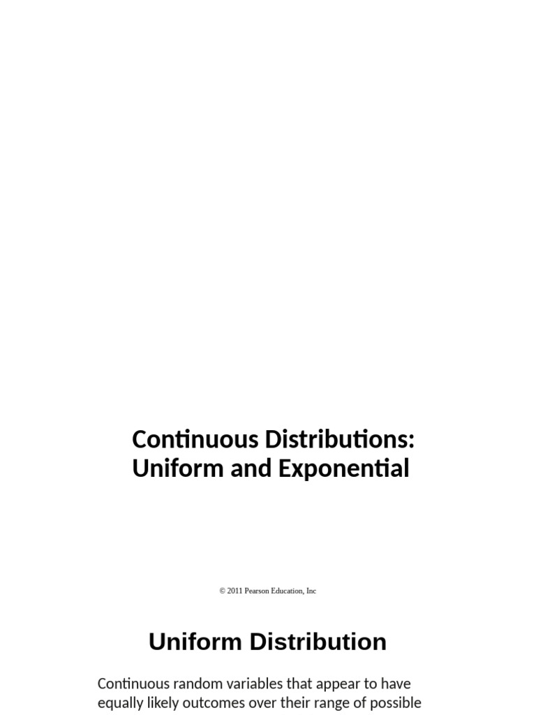 Continuous Distribution Exponential and Uniform | PDF | Probability Distribution | Probability