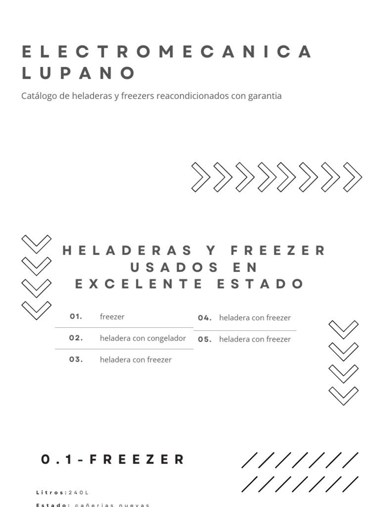 Catálogo de Heladeras e Freezers Usados | PDF
