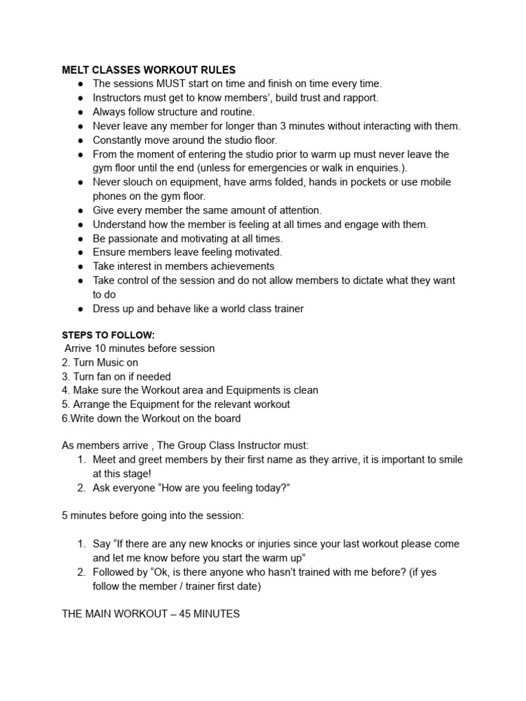 Group Class Steps | PDF