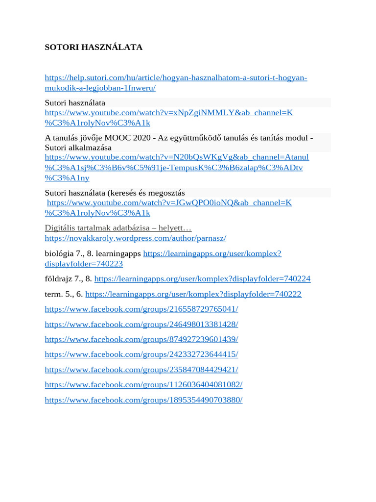 Sotori Használata | PDF