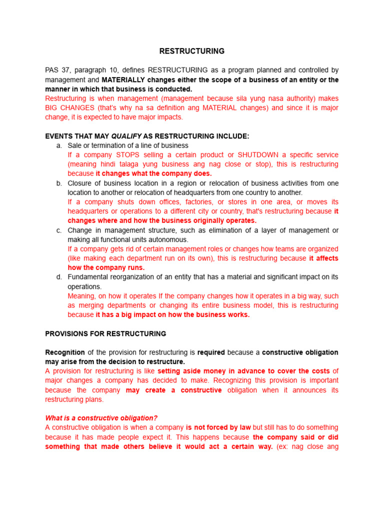 Understanding Business Restructuring Provisions | PDF | Employment ...