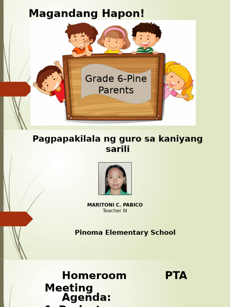 Homeroom PTA Meeting (July 30, 2024) | PDF