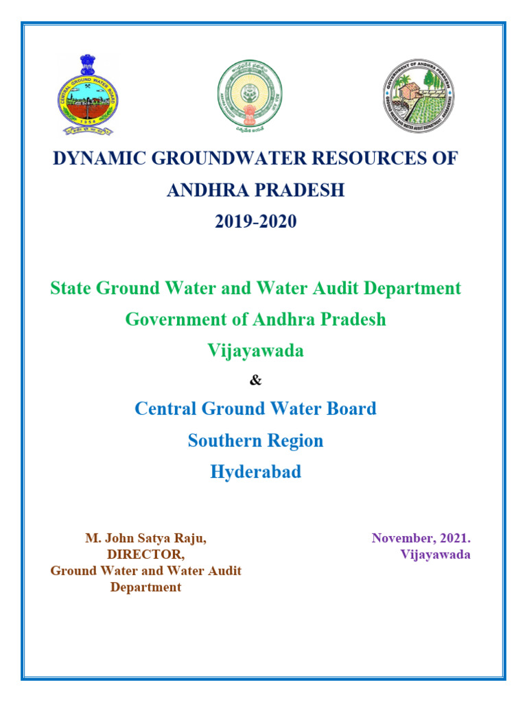 Dynamic Groundwater Resources of Andhra Pradesh 2019-2020 - State - Report - Resource | PDF ...