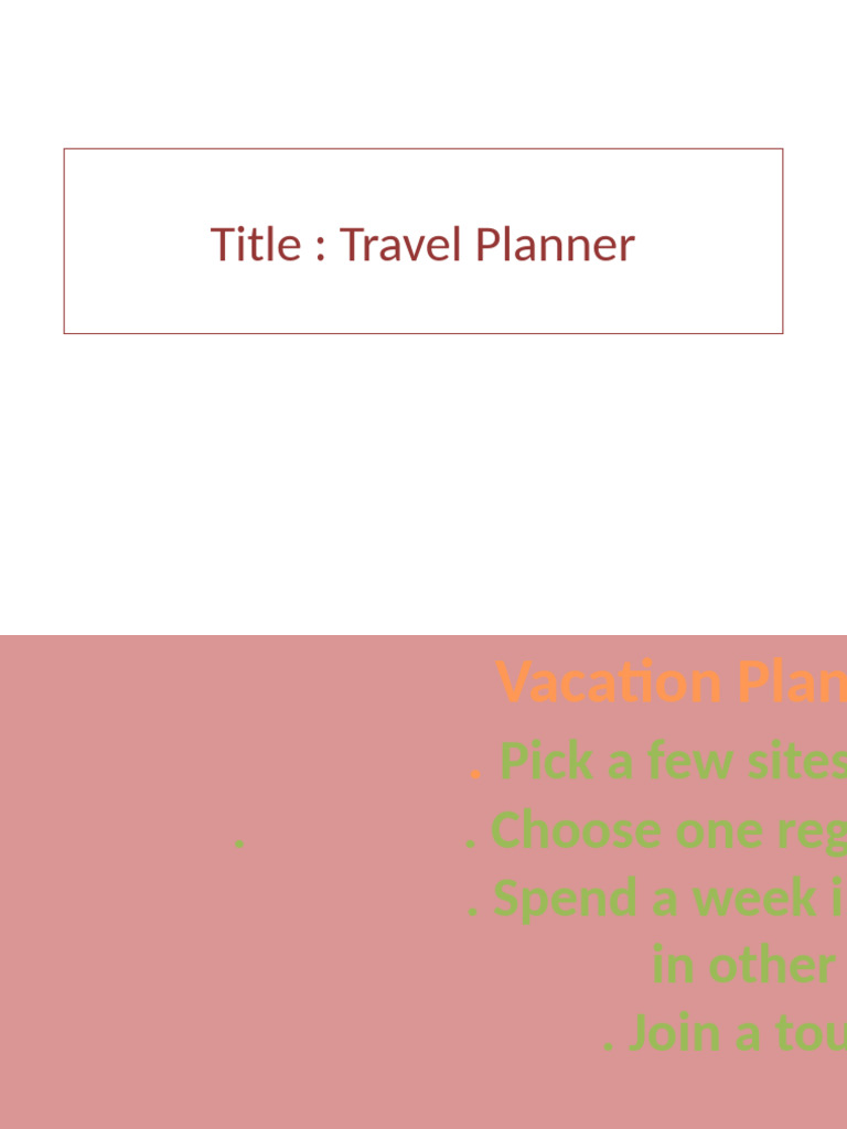 Essential Travel Planning Guide | PDF