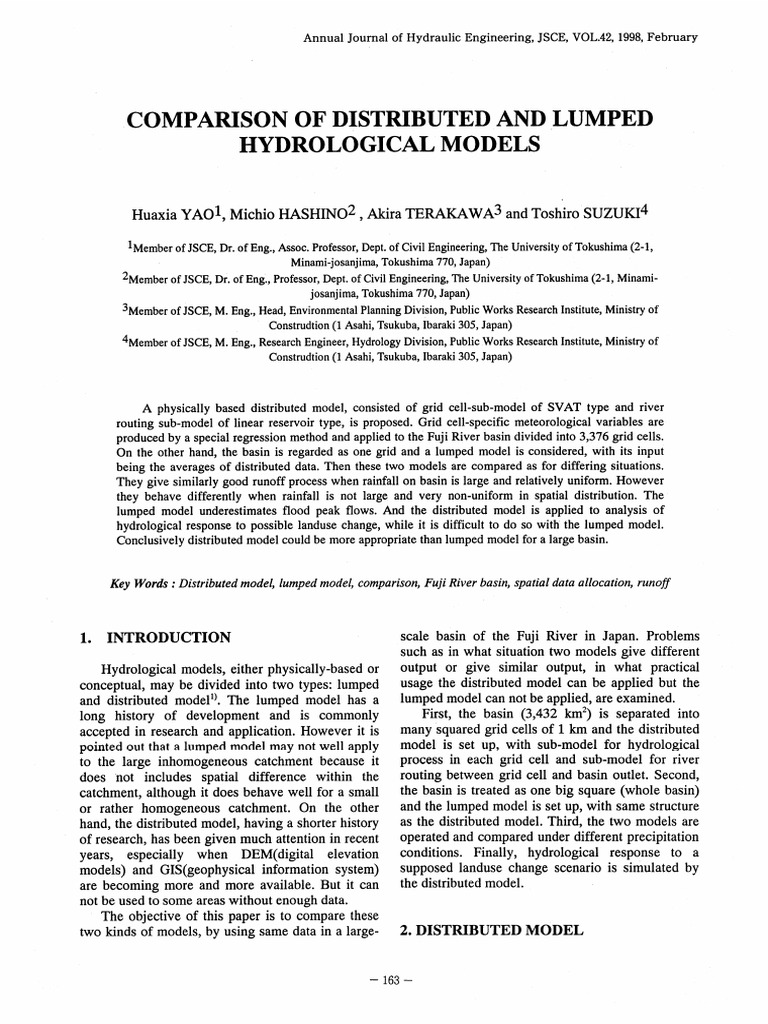 LUMPED VS DISTRIBUTED MODEL bEST PAPER FOR TO CONVERT GRIDDED DATA TO ONE SINGLE DATA | PDF ...
