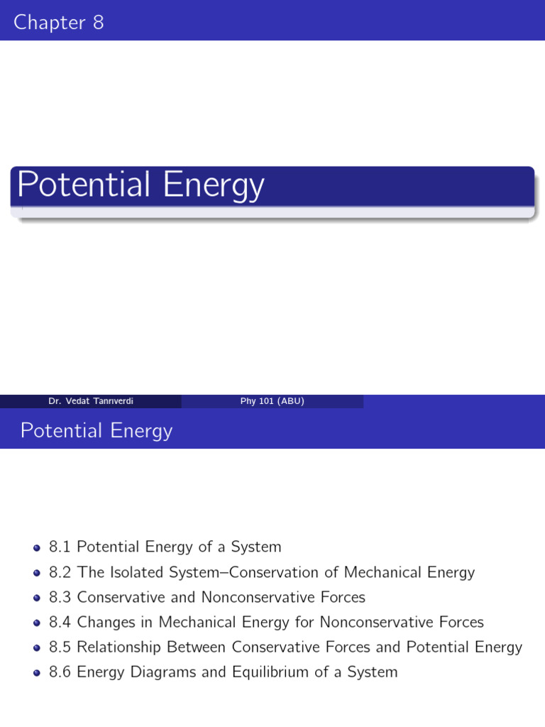 ch_8 | PDF | Force | Potential Energy