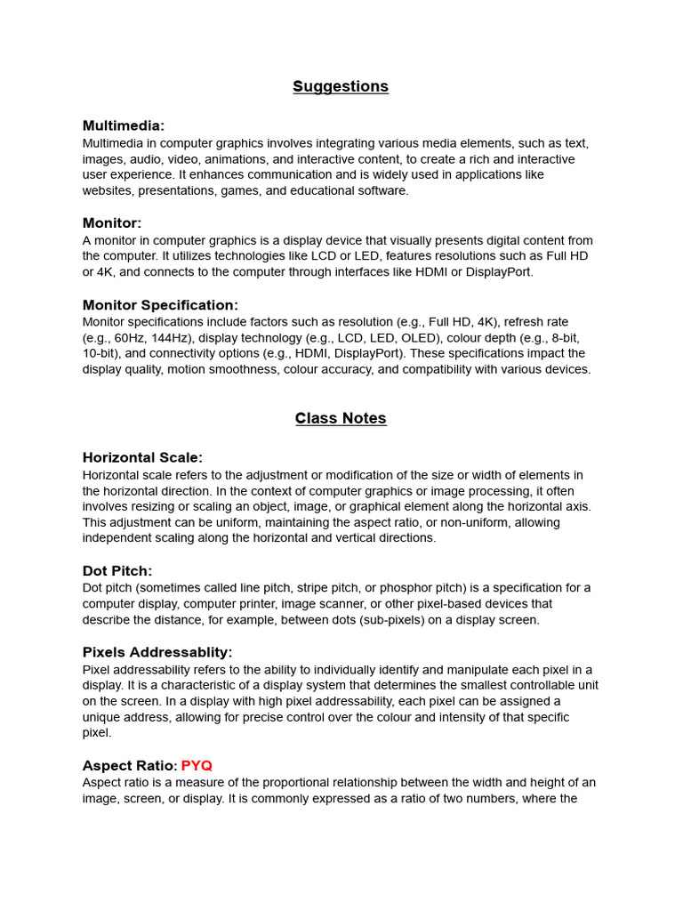 Computer Graphics Essentials | PDF | Pixel | Display Resolution