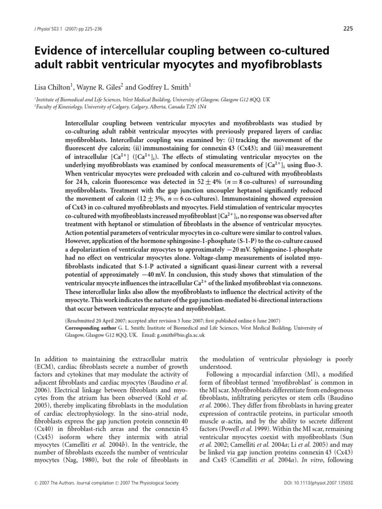 Chilton Giles and Smith 2007 | PDF | Cardiac Muscle | Action Potential