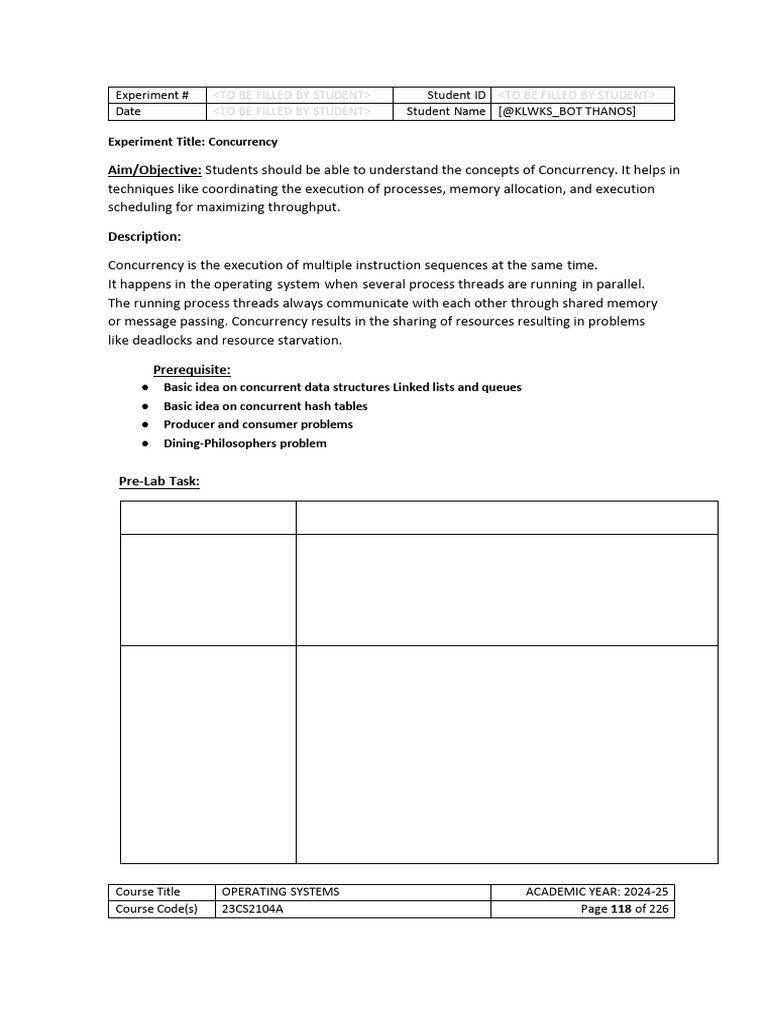 Concurrency Concepts in Operating Systems | PDF | Process (Computing ...
