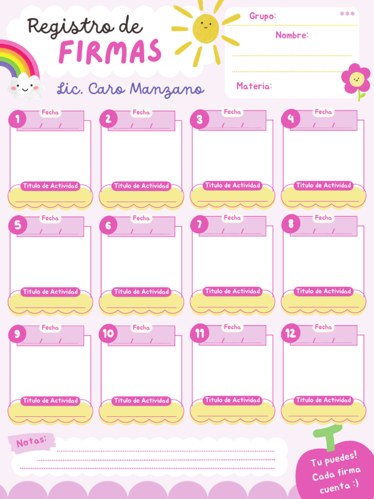 Hoja - Registro de Firmas | PDF