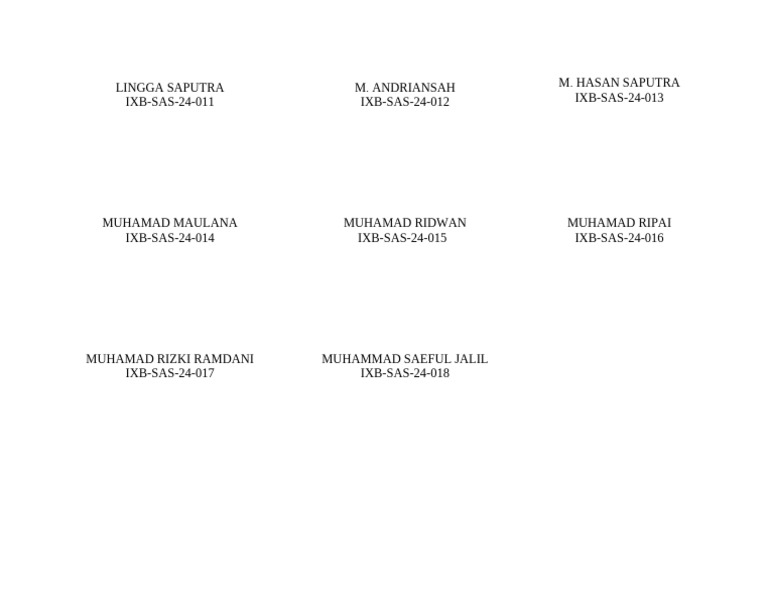 Label Meja Pas Almabar | PDF