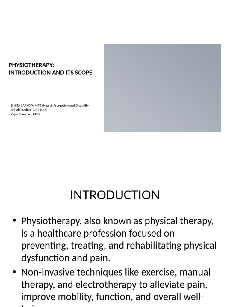 Introduction To Physiotherapy Updated | PDF