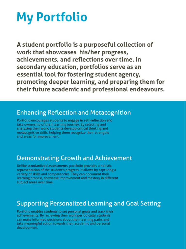 Student Portfolio for Personal Growth | PDF | Mathematics | Learning