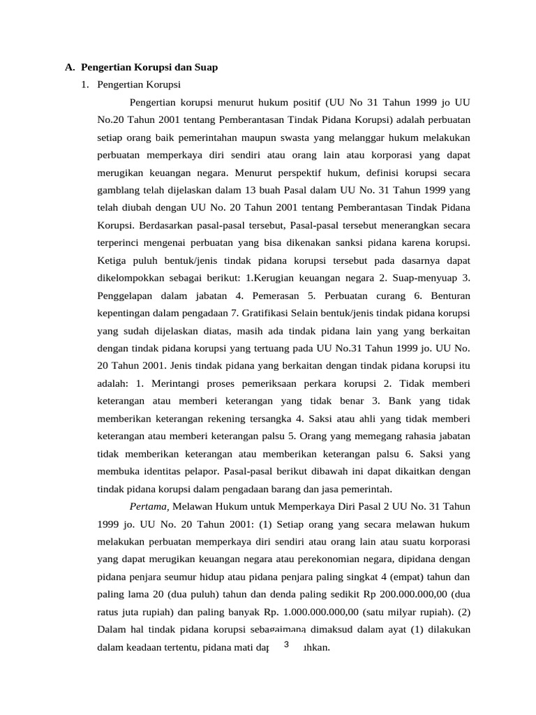 Pengertian Korupsi Dan Suap | PDF