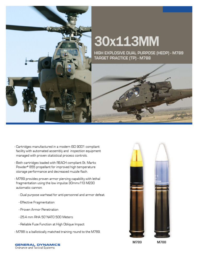 30x113mm HEDP 1 | PDF | Shell (Projectile) | Ammunition