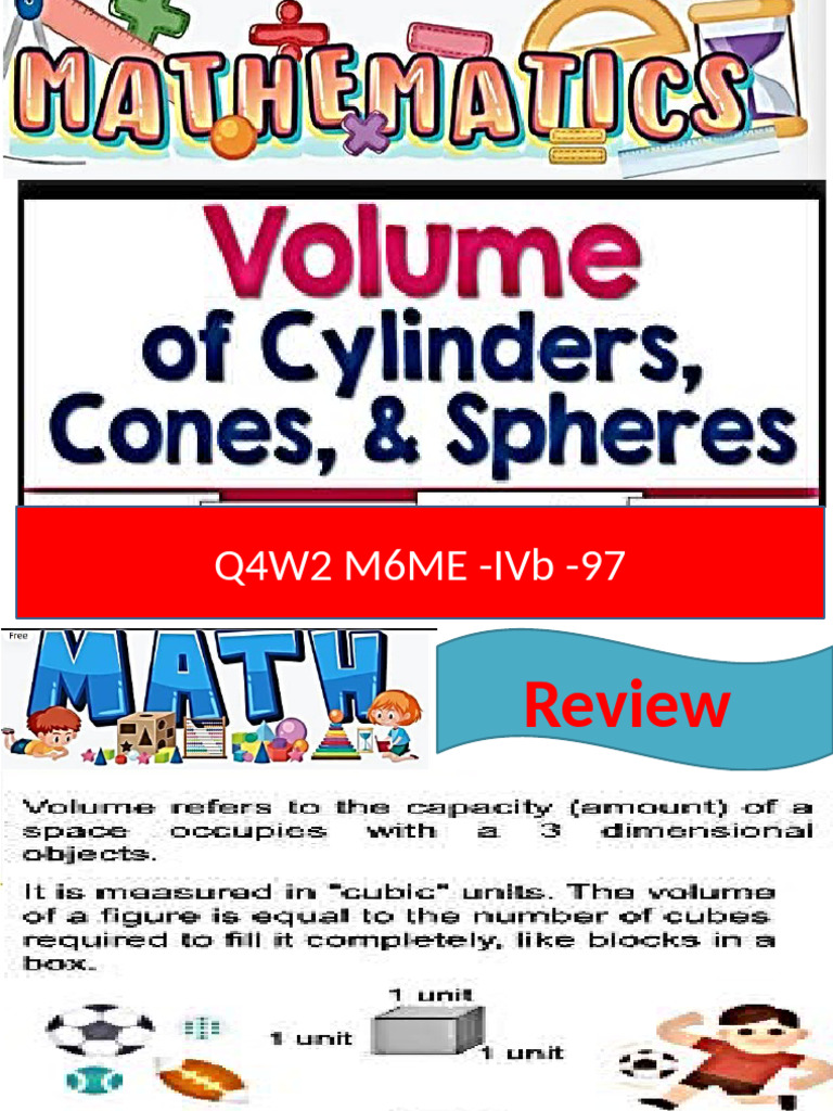 MATH6Q4W2 - Volume of Cylinder Cone and Spheres | PDF