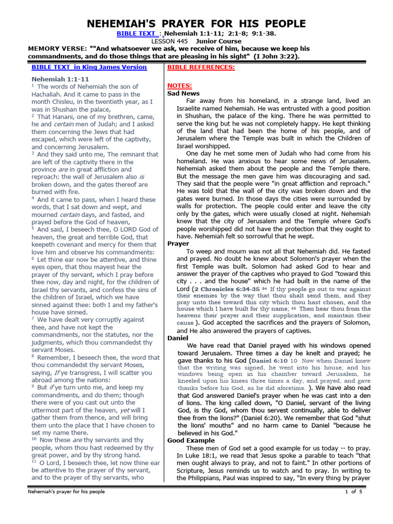 35 - 445j - Nehemiahs Prayer For His People | PDF | Ten Commandments | Abraham