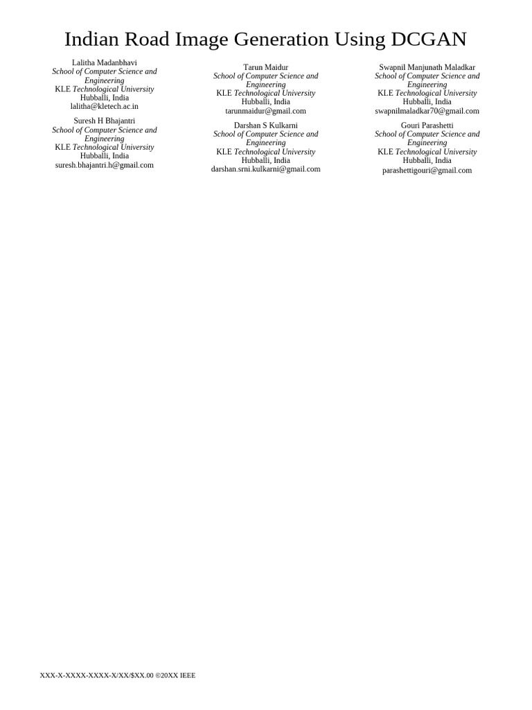 T1 - Indian Road Image Generation Using GAN | PDF | Artificial Intelligence | Intelligence (AI ...