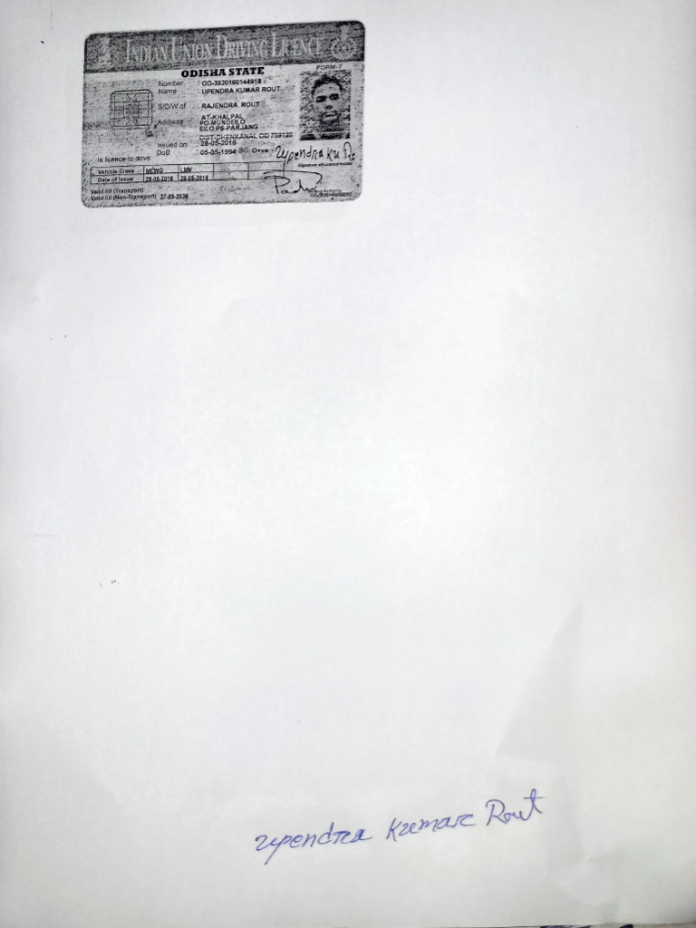 Odisha Driving License Details | PDF