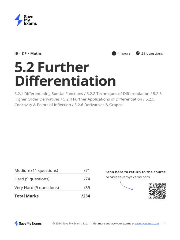 5 2 Further Differentiation eCOVvFa2qyn2VXSz | PDF | Derivative | Tangent