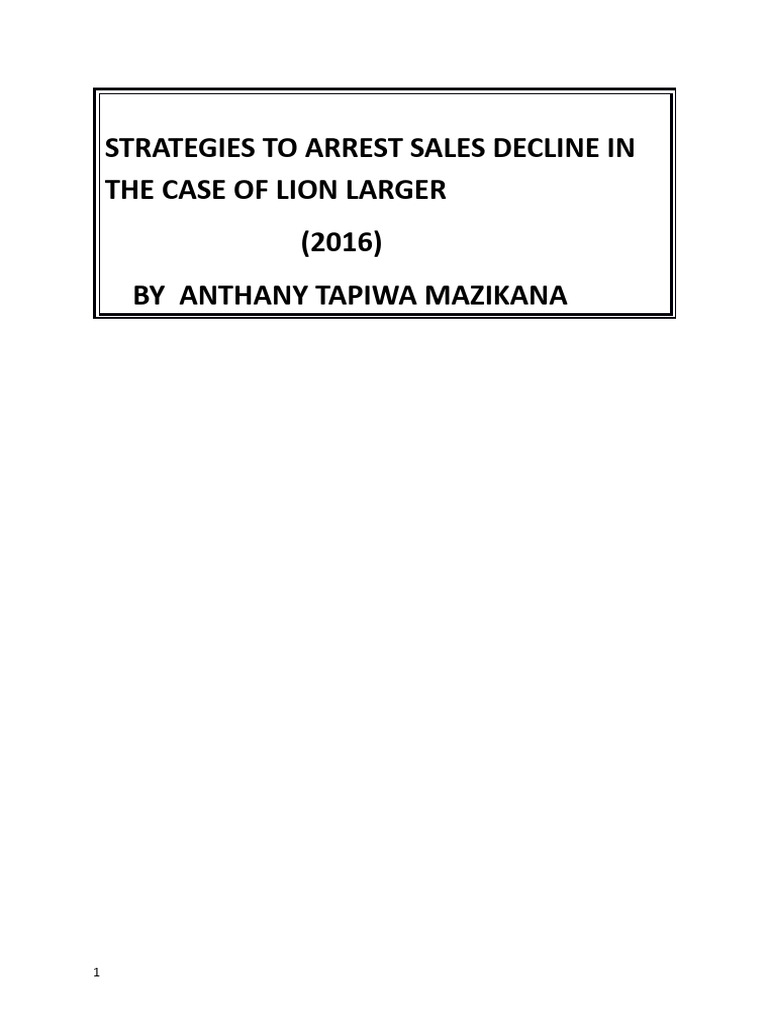Strategies To Arrest Sales Decline in TH | PDF | Marketing | Swot Analysis