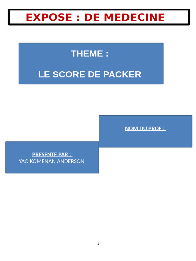 Évaluation du Score de Parker en Médecine | PDF | Médecine physique et ...