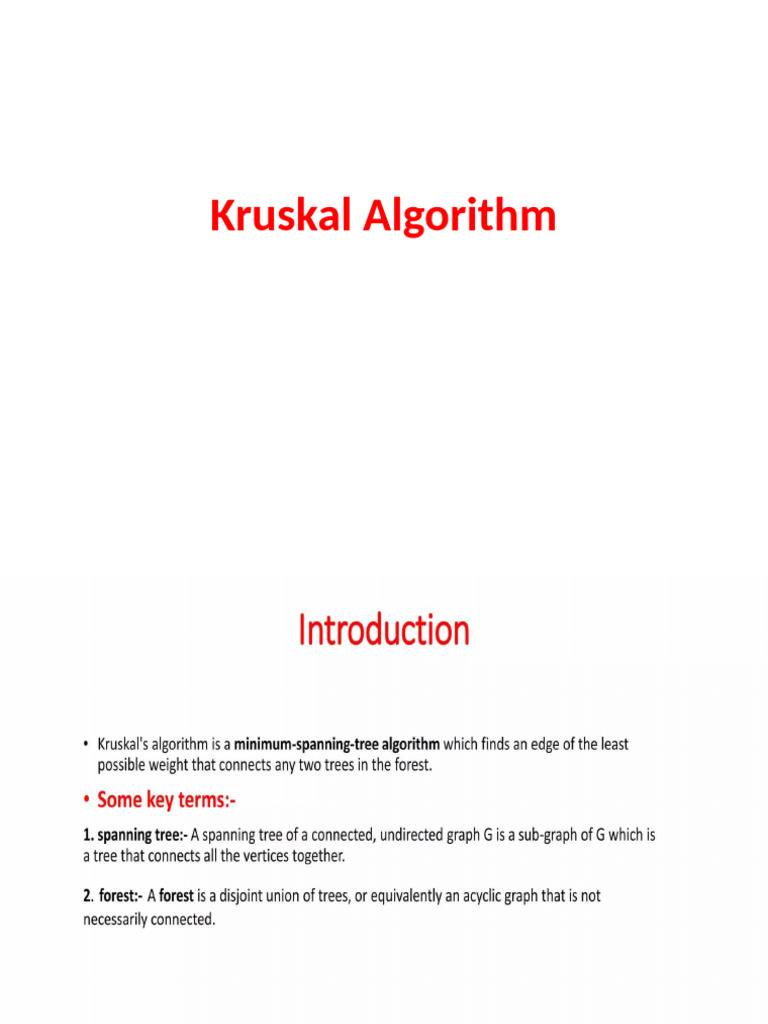 Kruskal Algorithm | PDF
