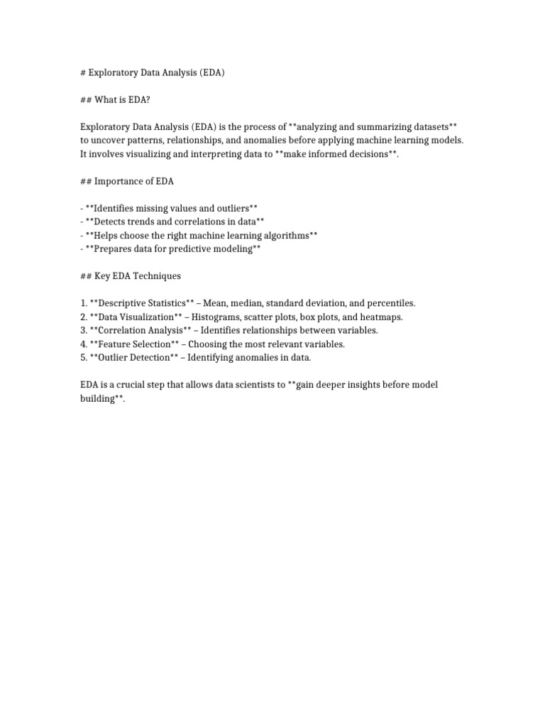 Exploratory Data Analysis (EDA) | PDF