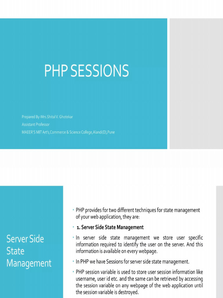 PHP Session and Data Base | PDF