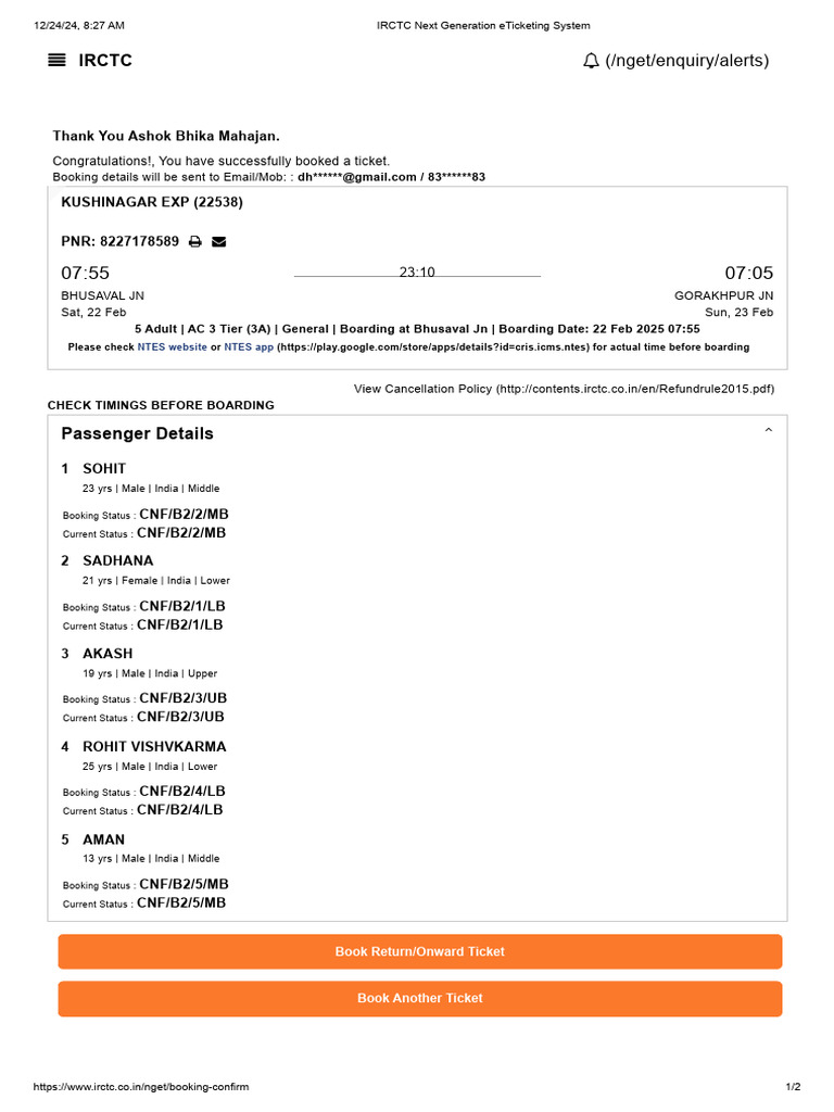 IRCTC Next Generation Eticketing Systed | PDF | Financial Services | Money