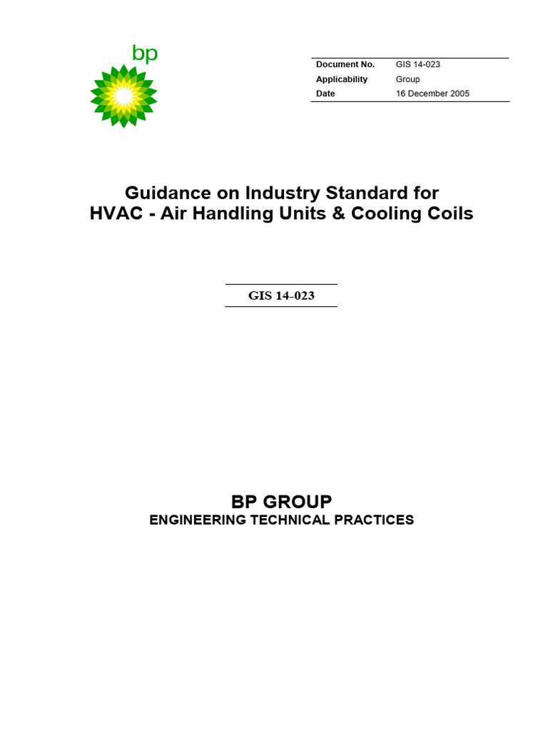 GIS 14-023 - HVAC - Air Handling Units and Cooling Coils - 0900a8668032718f | PDF | Duct (Flow ...