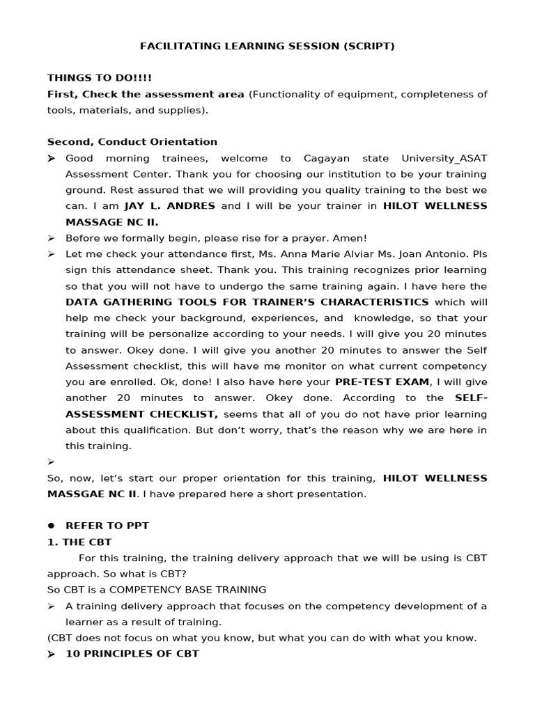 FACILITATING LEARNING SESSION JAY | PDF | Learning | Behavior Modification