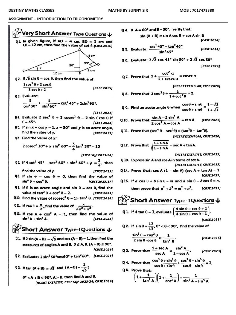Introduction To Trigonometry | PDF