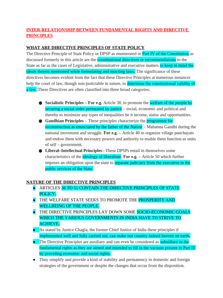 Fundamental Rights and DPSP | PDF | Legal Documents | Political Charters