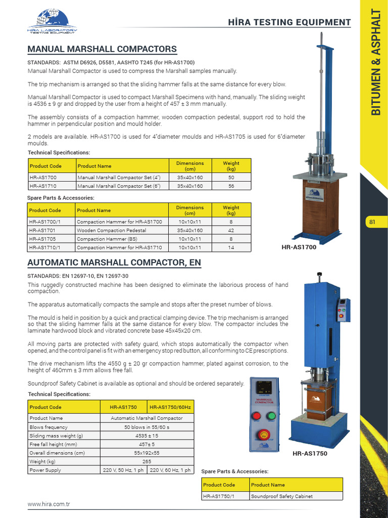 Manual Marshall Compactors | PDF