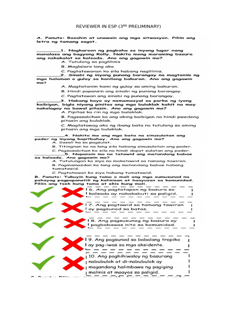 REVIEWER IN ESP | PDF