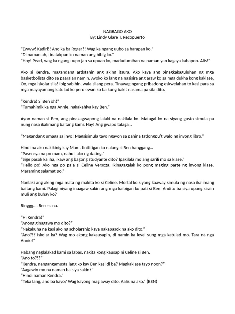 Nagbago Ako - Kendra | PDF