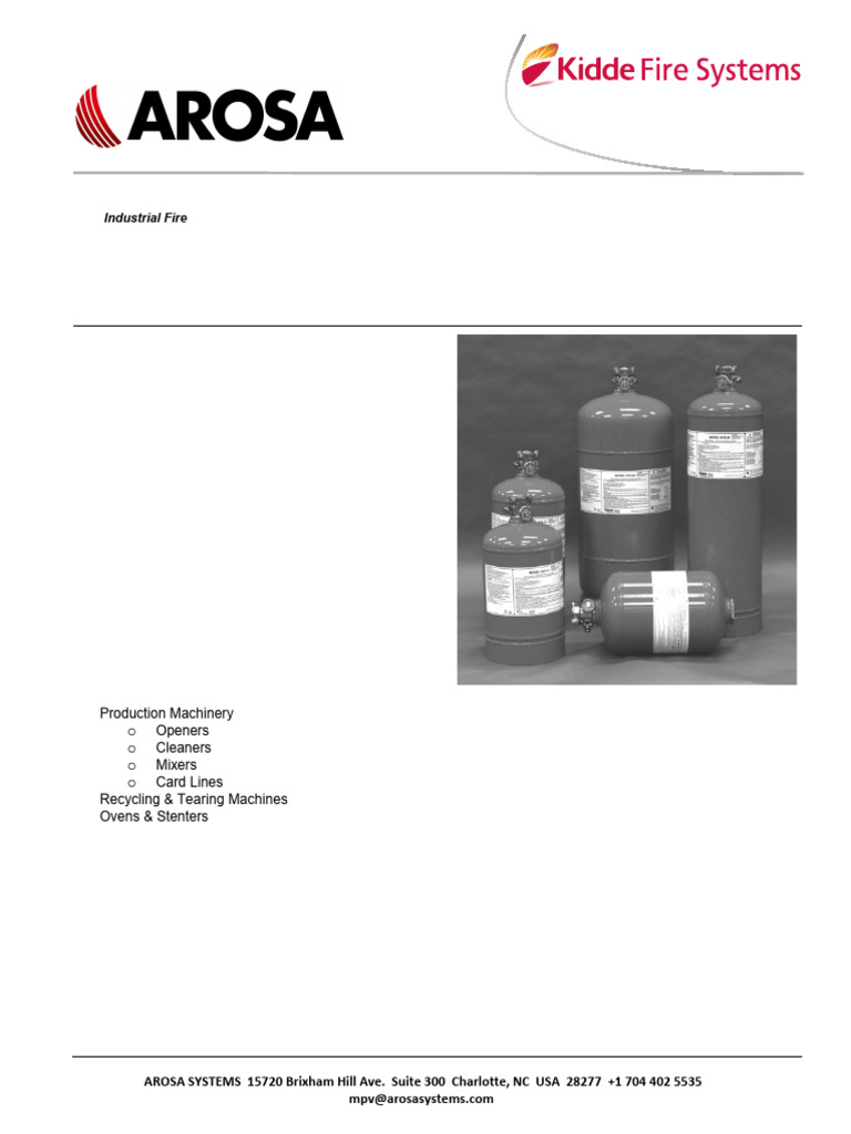 AROSA KIDDE Dry Chemical | PDF | Valve | Manufactured Goods