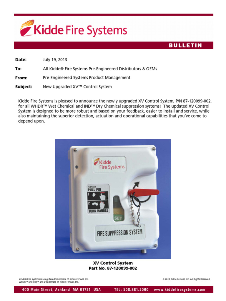 Arosa Kidde DC New Upgraded XV Control System | PDF