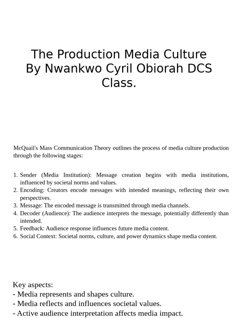 McQuail Presentation | PDF | Communication | Human Communication