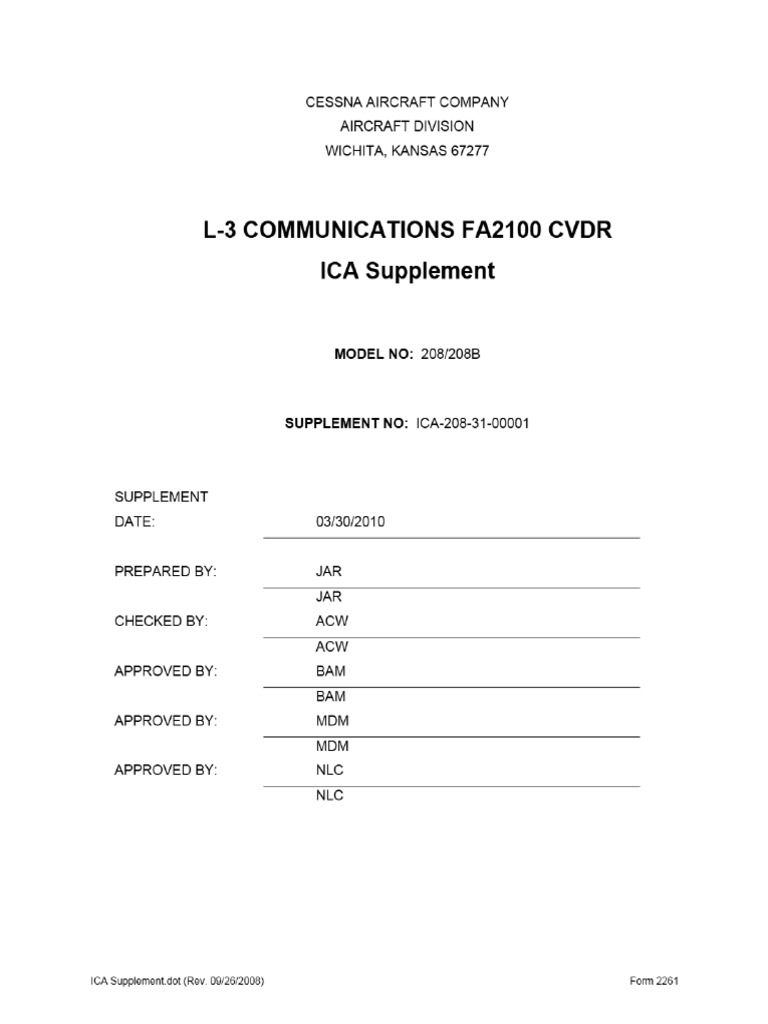L-3 Comm Fa2100 CVDR ICA | PDF