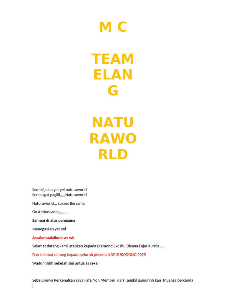 Acara NOP Naturaworld 2025 | PDF