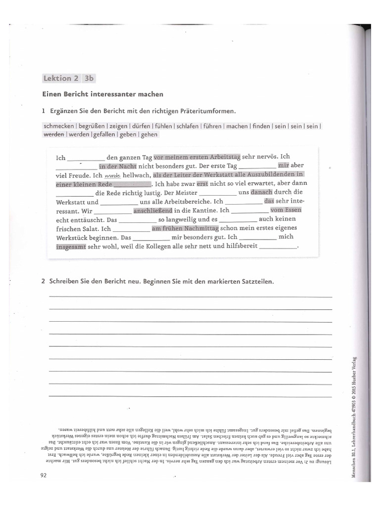 B1.1 - Lek 2-Präteritum - 10 bản | PDF