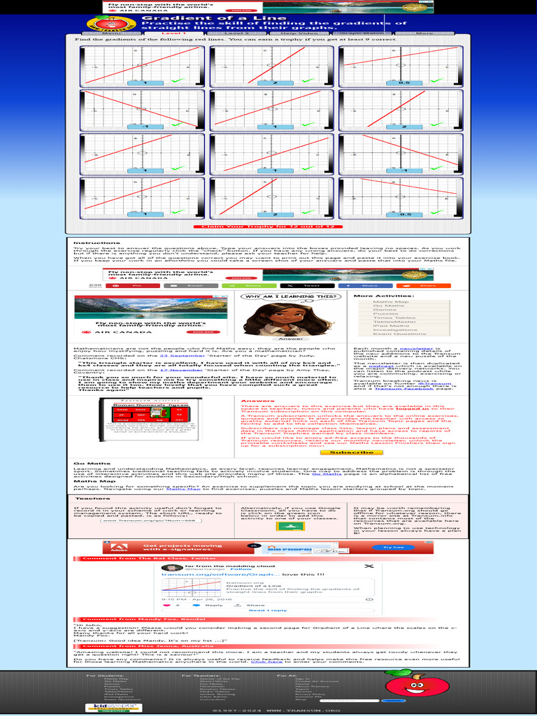 Gradient of a Line | PDF | Mathematics | Learning