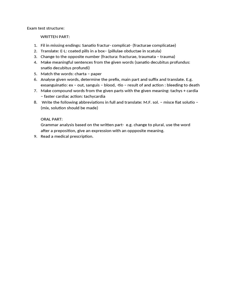 Exam Test Structure 2025 | PDF