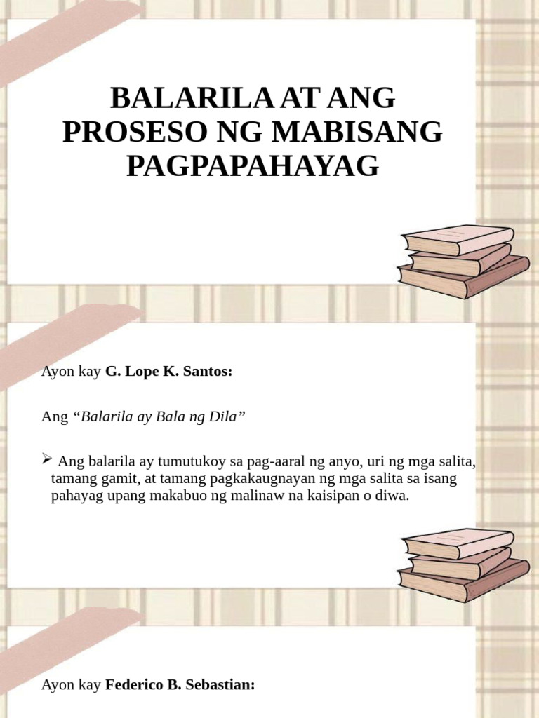 Balarila at Proseso ng Mabisang Pagpapahayag PPT | PDF