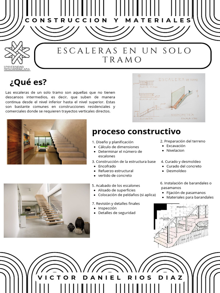 Escaleras de un Solo Tramo: Guía de Construcción | PDF