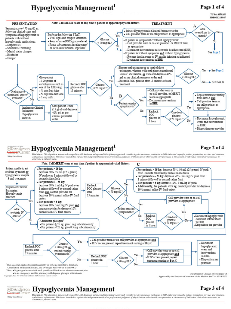 Hypoglycemia Management Protocol | PDF | Hypoglycemia | Medicine