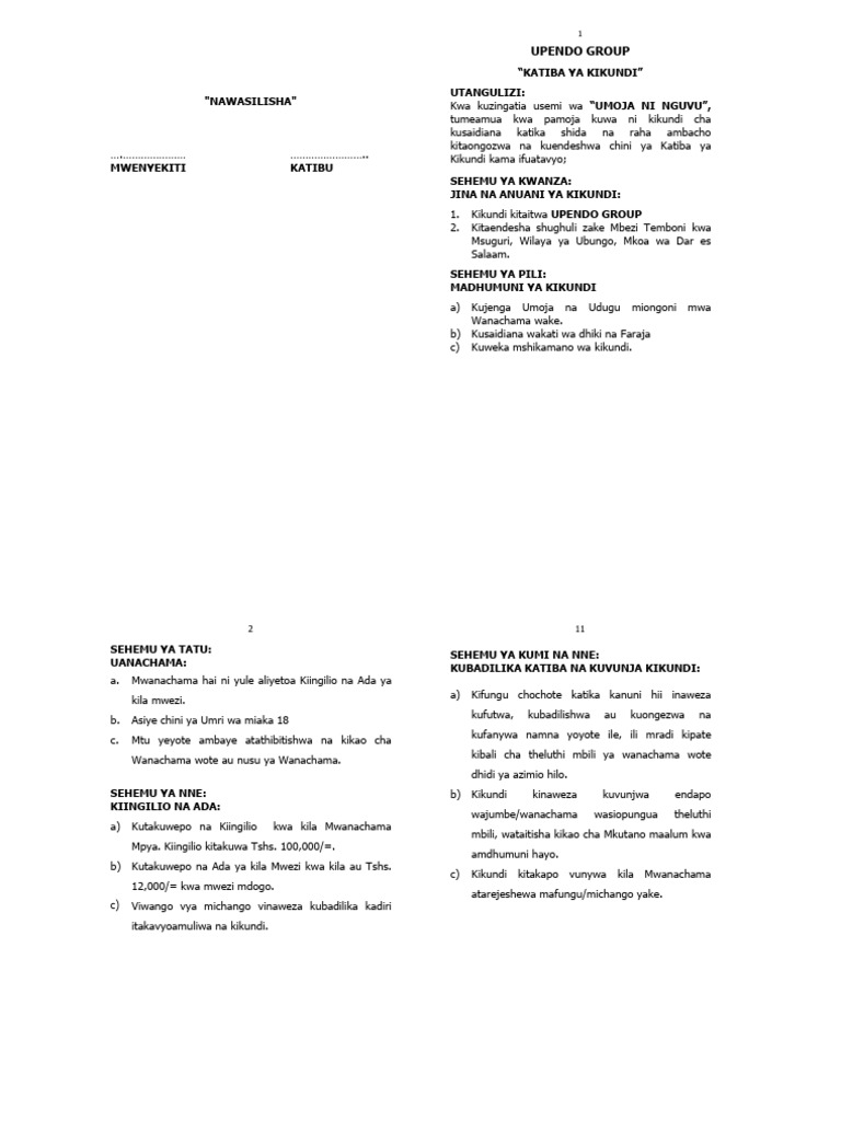 Kitabu Kidogo Cha Katiba Edit | PDF
