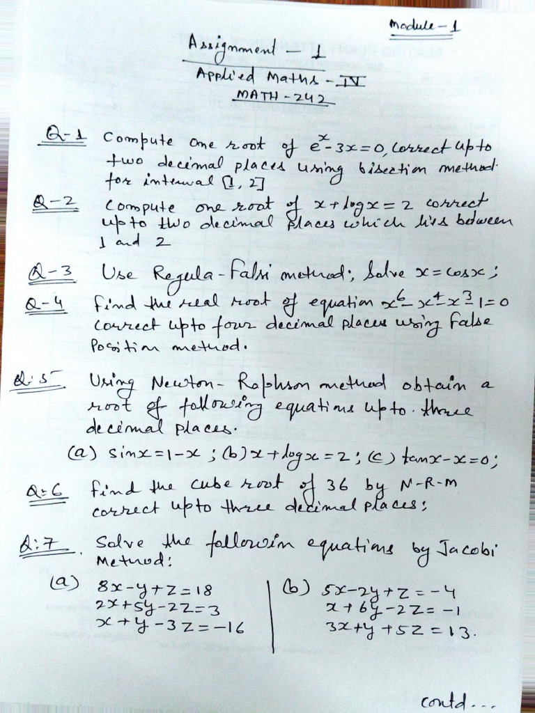 MATH 242 - Assignment - 1 | PDF
